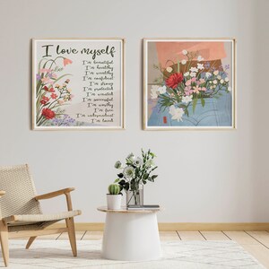 Positive Affirmation Wall Art Printable Set of 2 Prints, Self Love ...