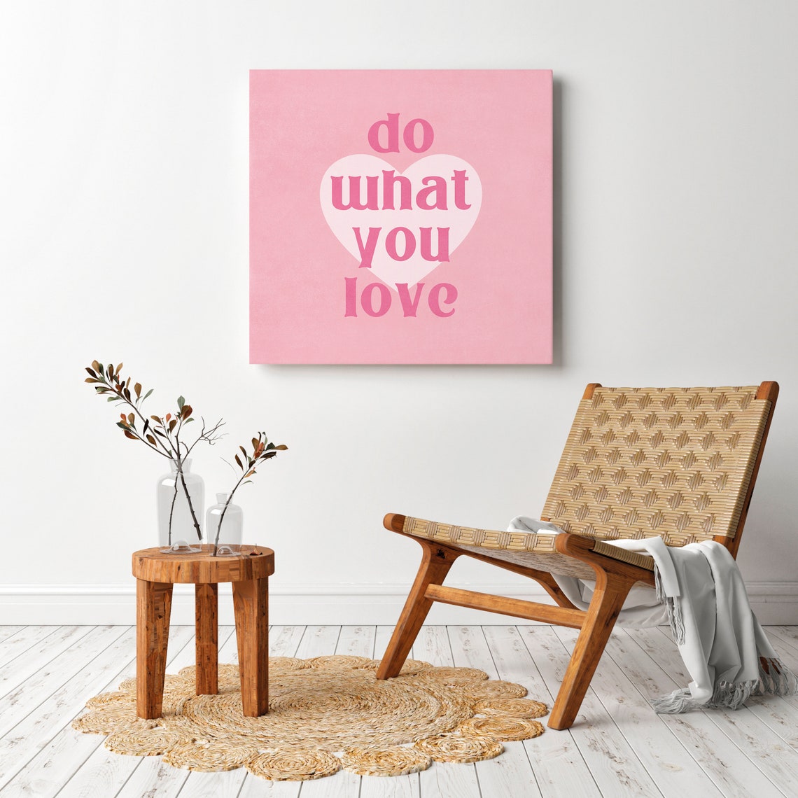 Do What You Love Art Prints Poster Pink Wall Decor, Motivational Print ...