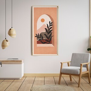 Modern Boho Art Print Poster, Boho Arch Print With Boho Landscape and ...