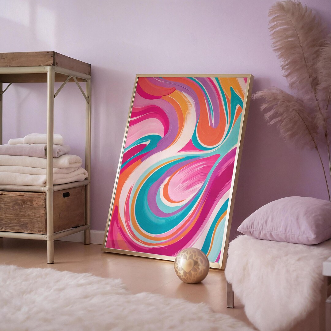 Colorful Abstract Art Print Digital Download, Colorful Wall Art Living ...