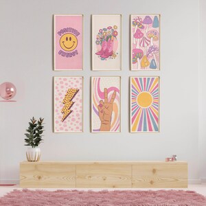Trendy Wall Art Prints Set of 6 Wall Art, Prints Wall Art Trendy Retro ...