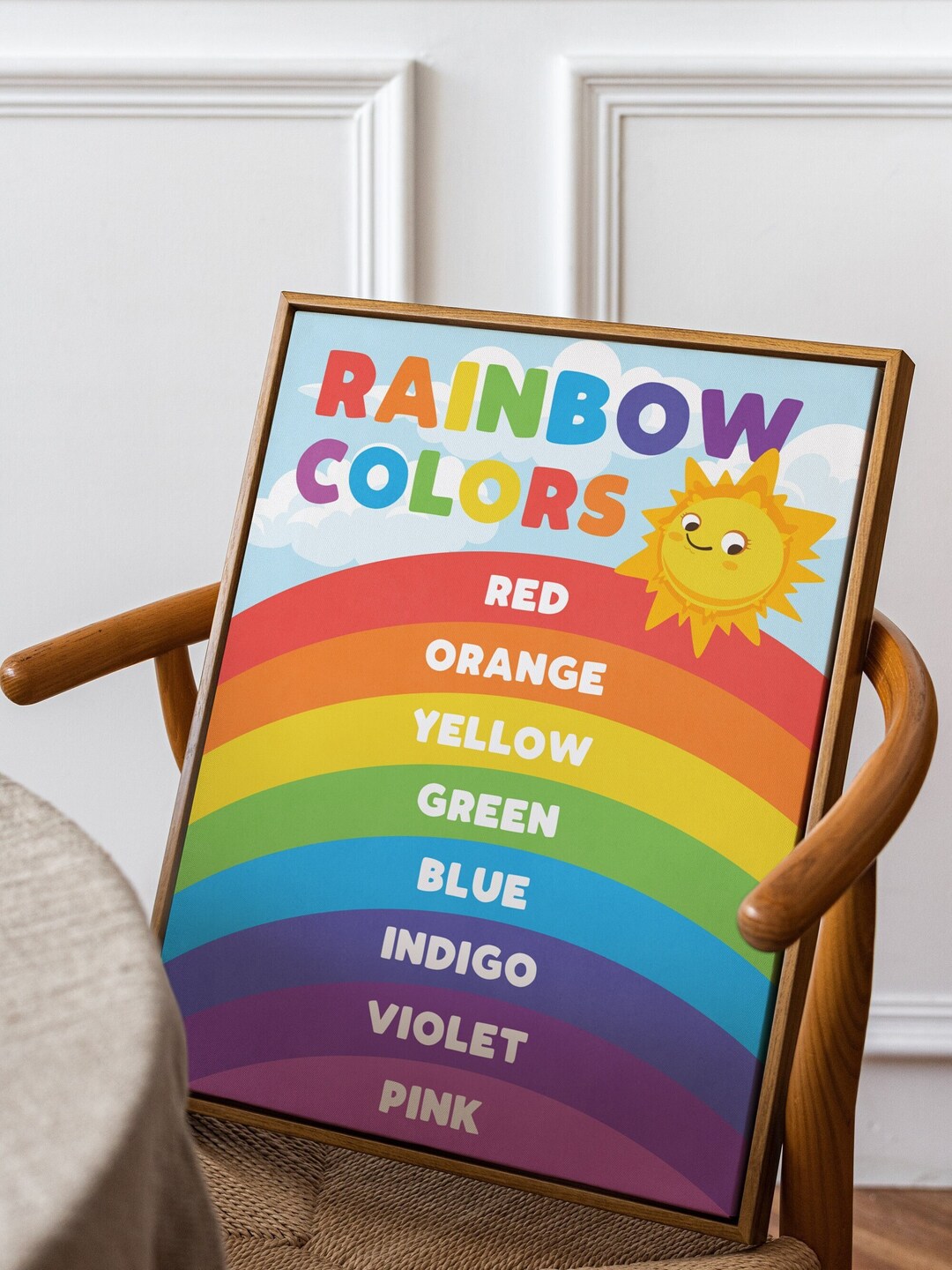 Rainbow Colors Educational Wall Art, Rainbow Wall Art Homeschool Decor ...