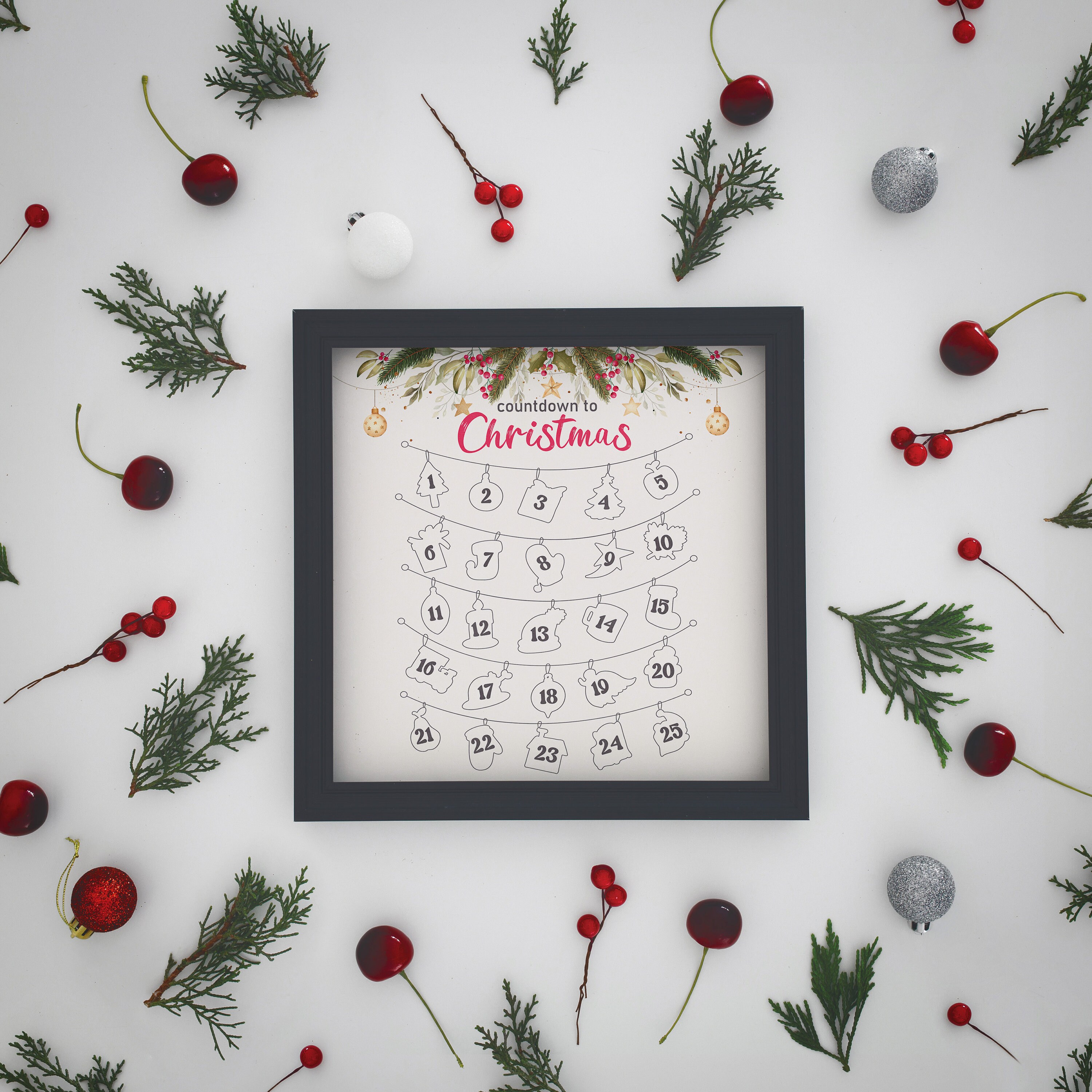25 Days of Christmas Countdown Decor, Christmas Countdown Calendar ...