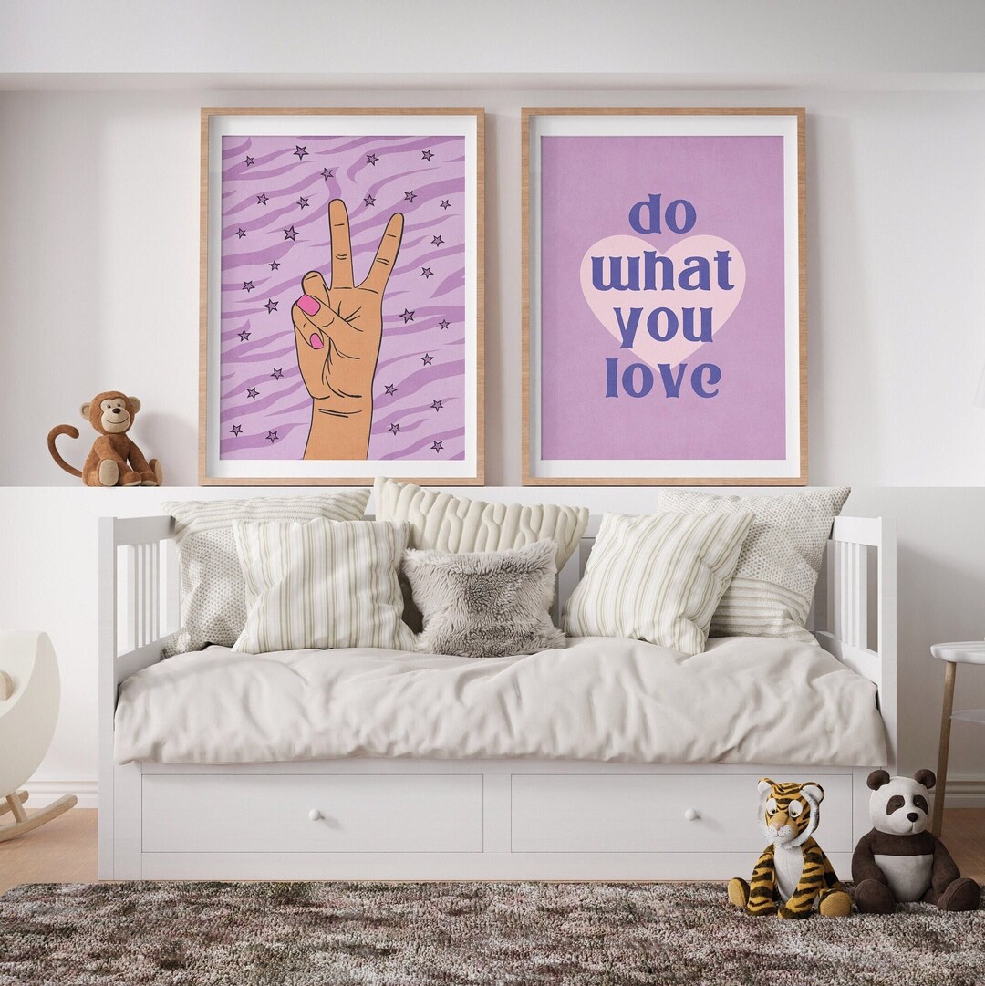 Bedroom Wall Art Girls Room Decor, Purple Wall Art Girl Bedroom Prints ...