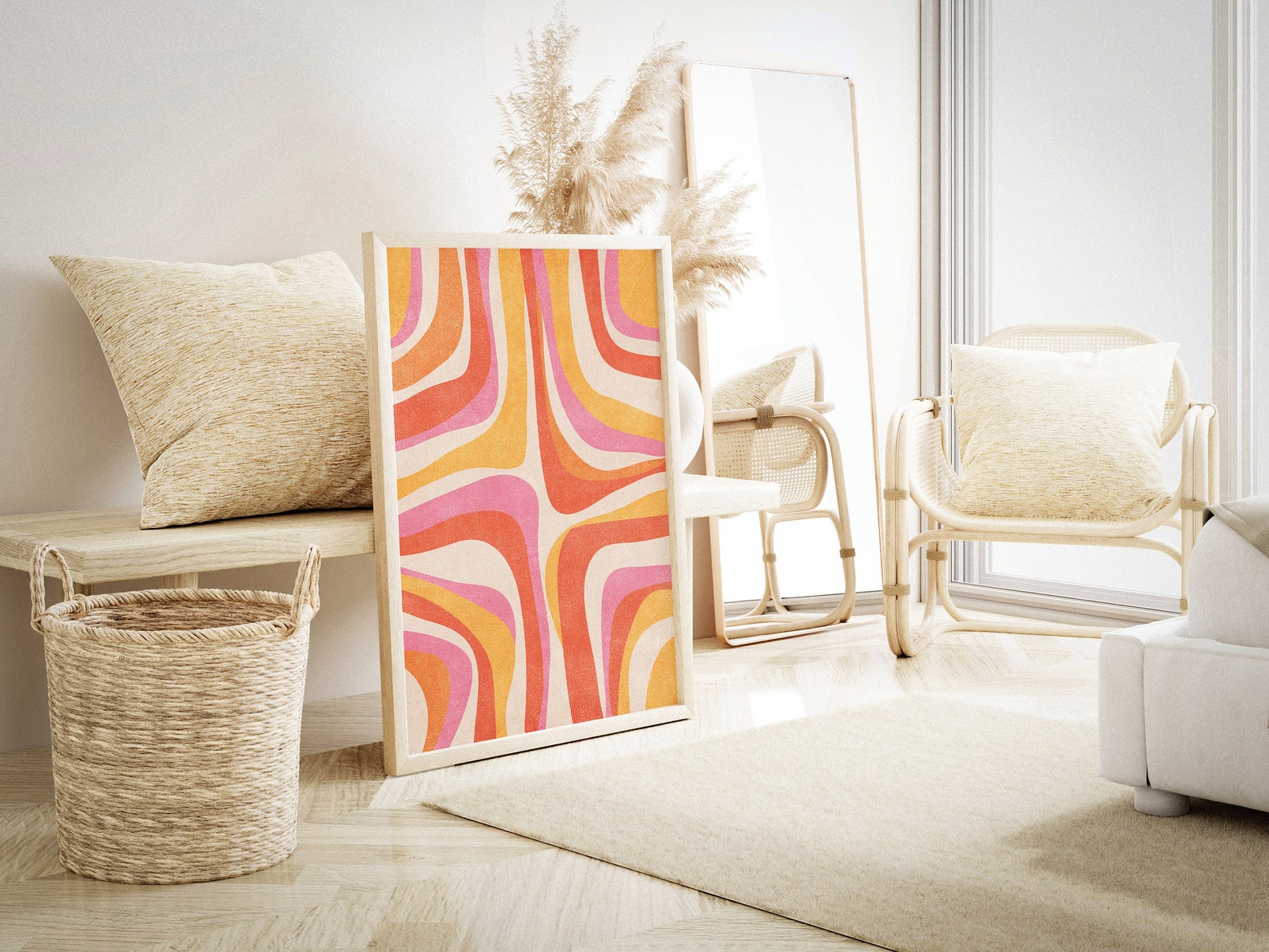 Preppy Room Decor Digital Art Prints Abstract, Set of 3 Colorful Art ...