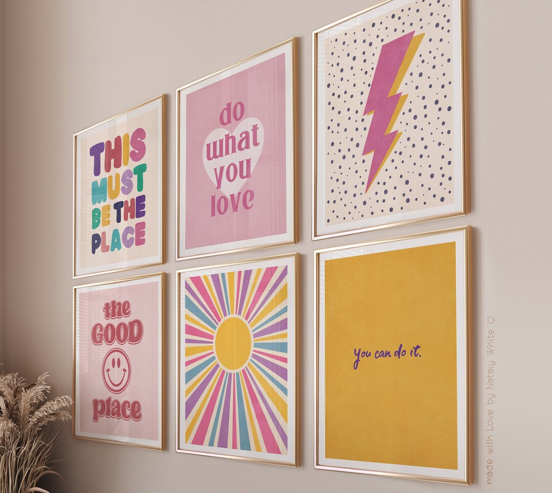 Wall Art for Bedroom Printables, Preppy Aesthetic College Dorm Wall ...