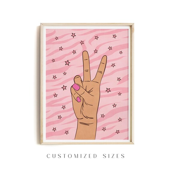 Pink Art Print Digital Poster Download Positive Wall Art - Etsy