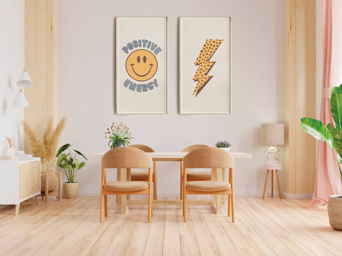 Smiley Face Wall Art Set of 2 Prints Trendy Art Prints Set 2 - Etsy