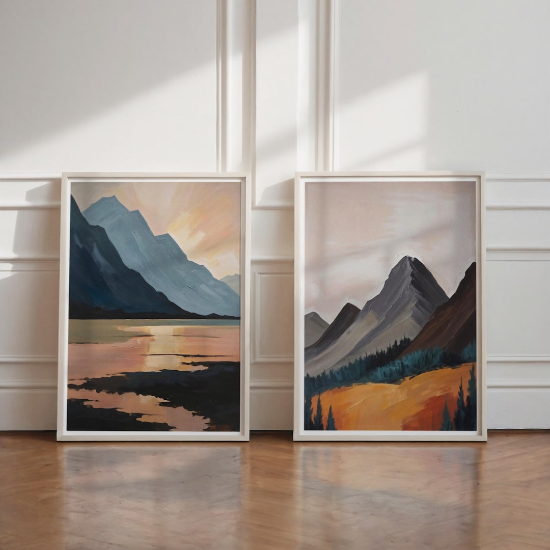 Downloadable Prints Abstract Mountain Landscape, Mountains Print 2 ...