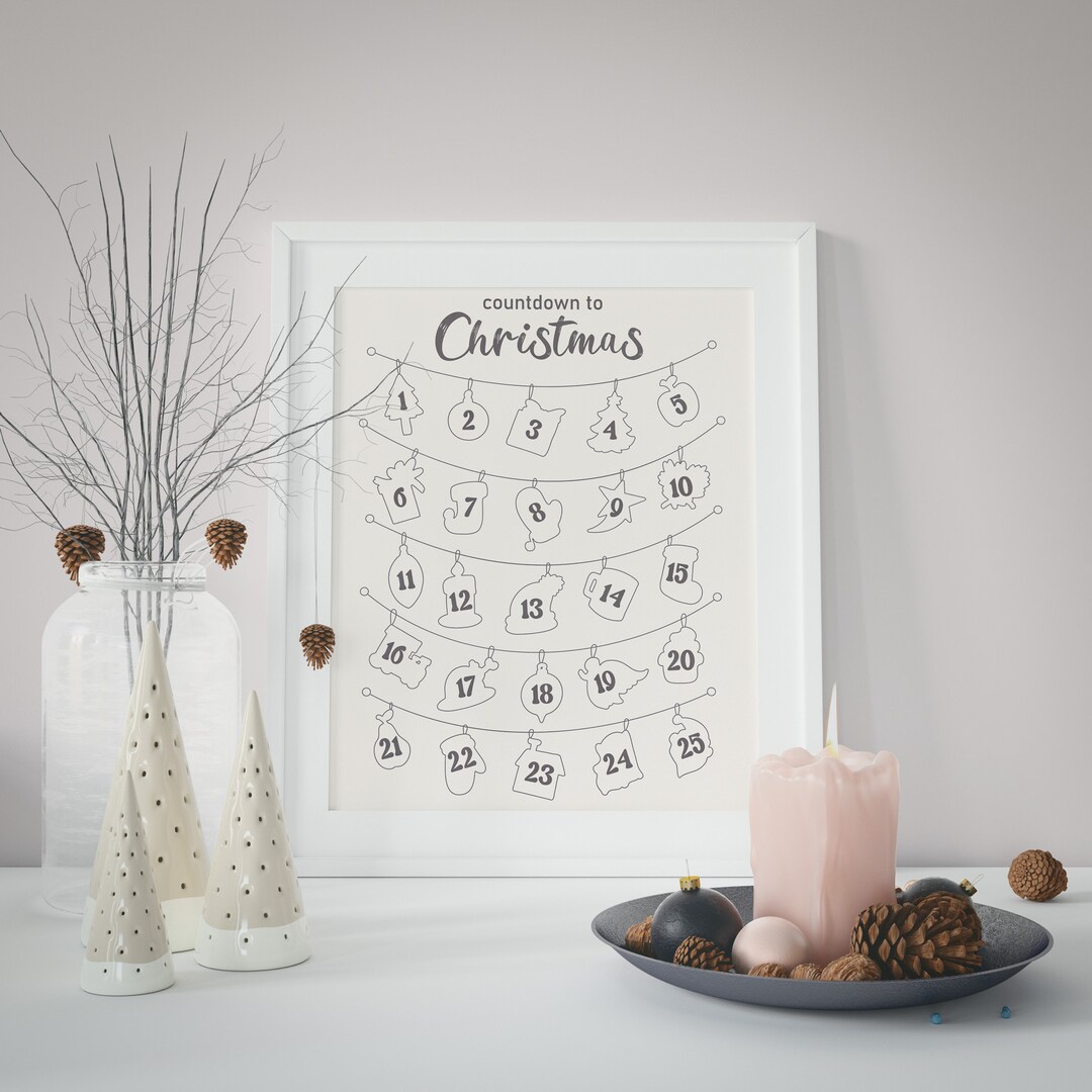 Christmas Countdown Calendar, Days of Christmas Countdown Decor, Funny ...