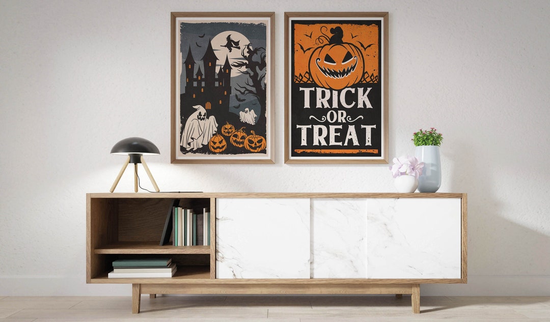 Halloween Posters Printable Wall Art, Halloween Prints Art, Trick or ...