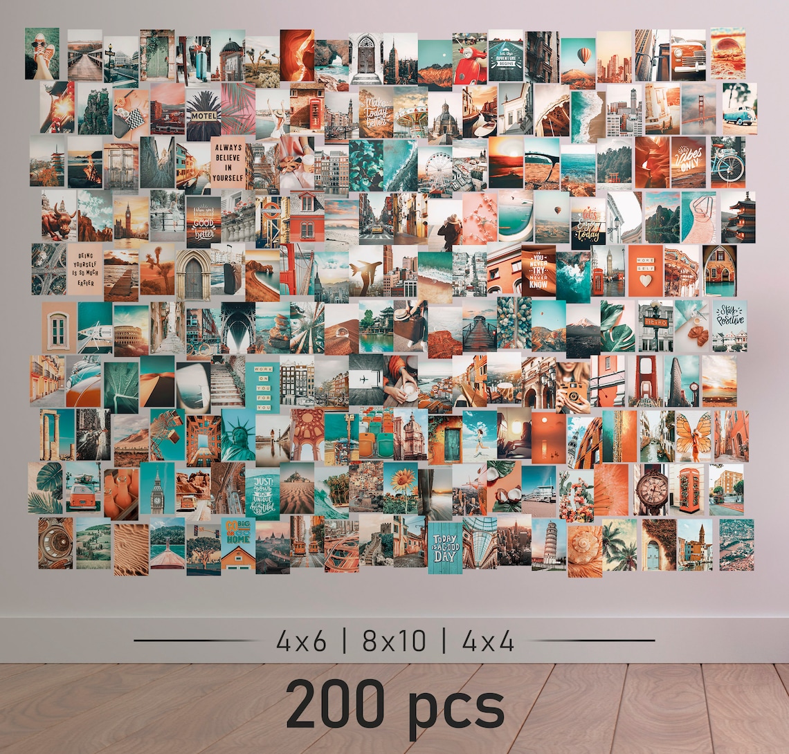 Wall Collage Kit Aesthetic, Vision Board Kit, Digital Wall Collage ...