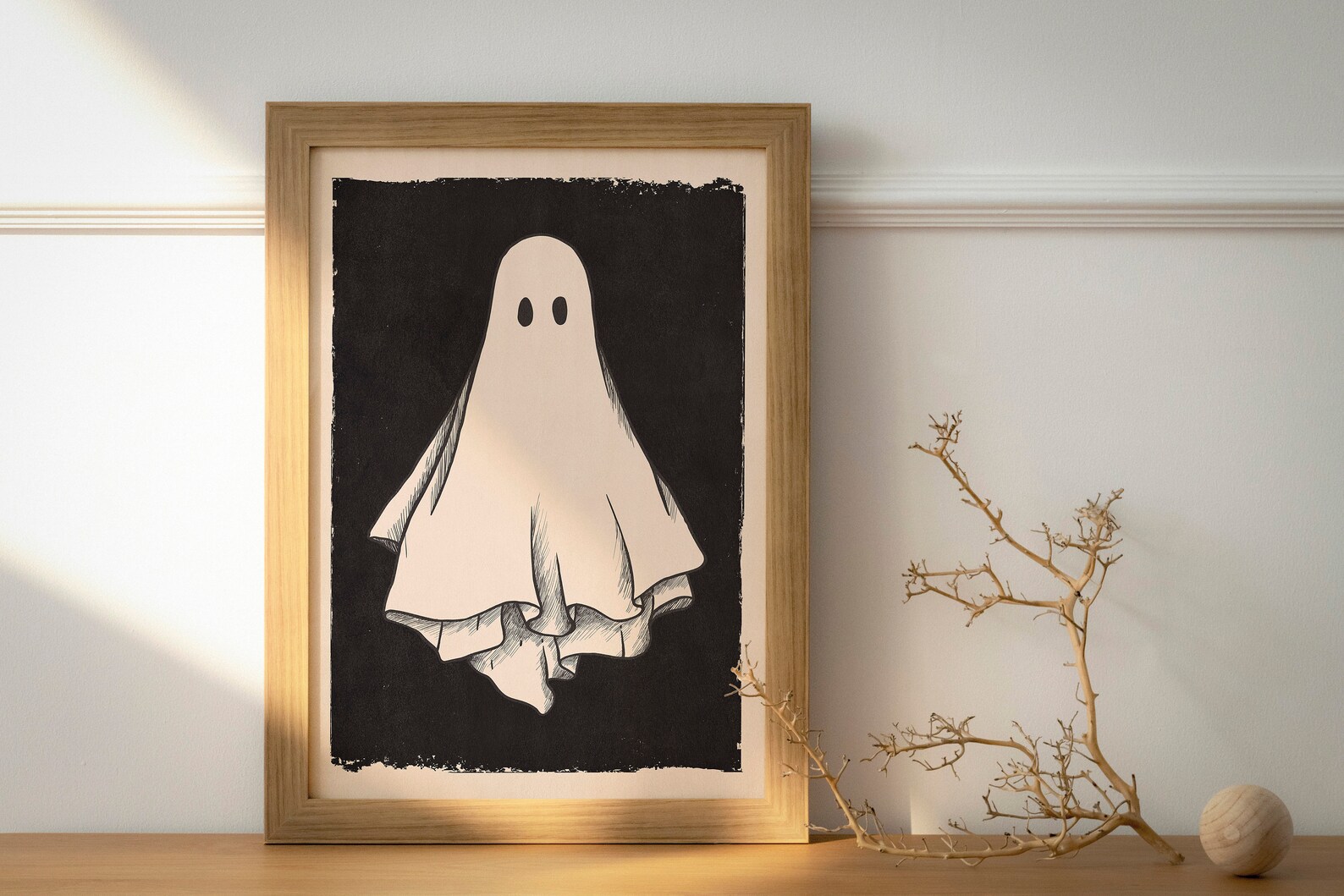 Cute Ghost Decor for Wall Printable Halloween Poster Vintage - Etsy