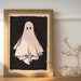 Cute Ghost Decor for Wall, Printable Halloween Poster Vintage, Black ...