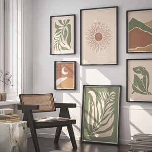 Poster Wall Art Printable Set of 6 Boho Gallery Wall Bedroom Wall Decor ...