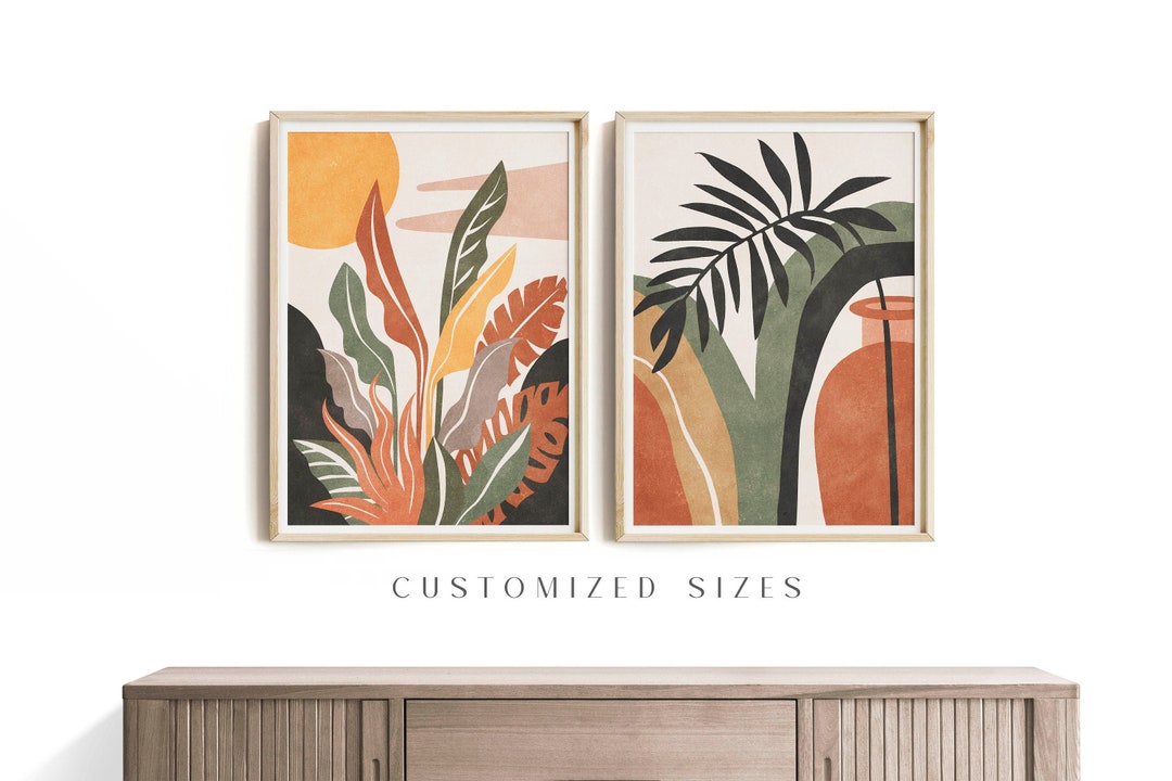 Digital Prints Wall Art Boho Modern Decor Boho Art Prints Set - Etsy