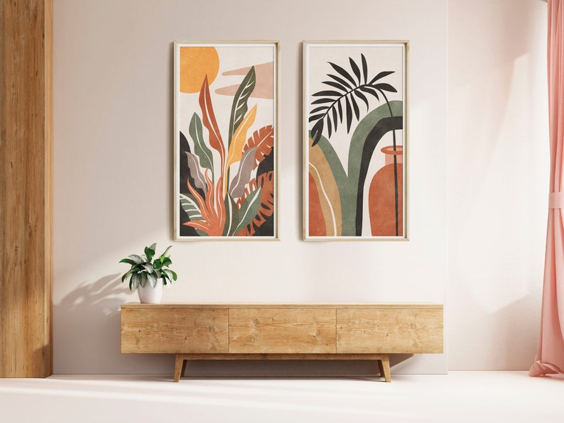 Digital Prints Wall Art Boho Modern Decor, Boho Art Prints Set of 2 ...