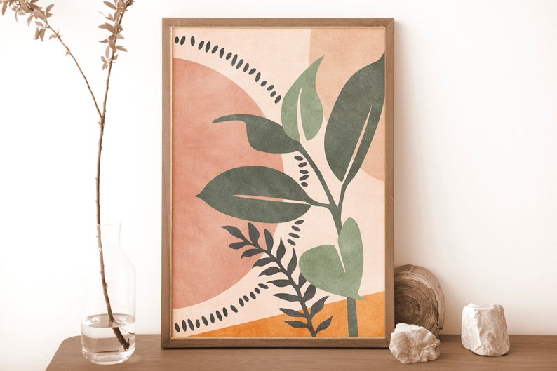 Pastel Wall Art Print Minimalist Plant Art Poster Download - Etsy