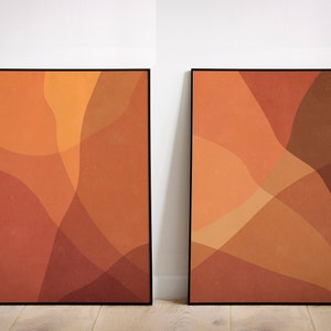 Orange Abstract Wall Art Prints, Printable Wall Art Abstract Orange ...