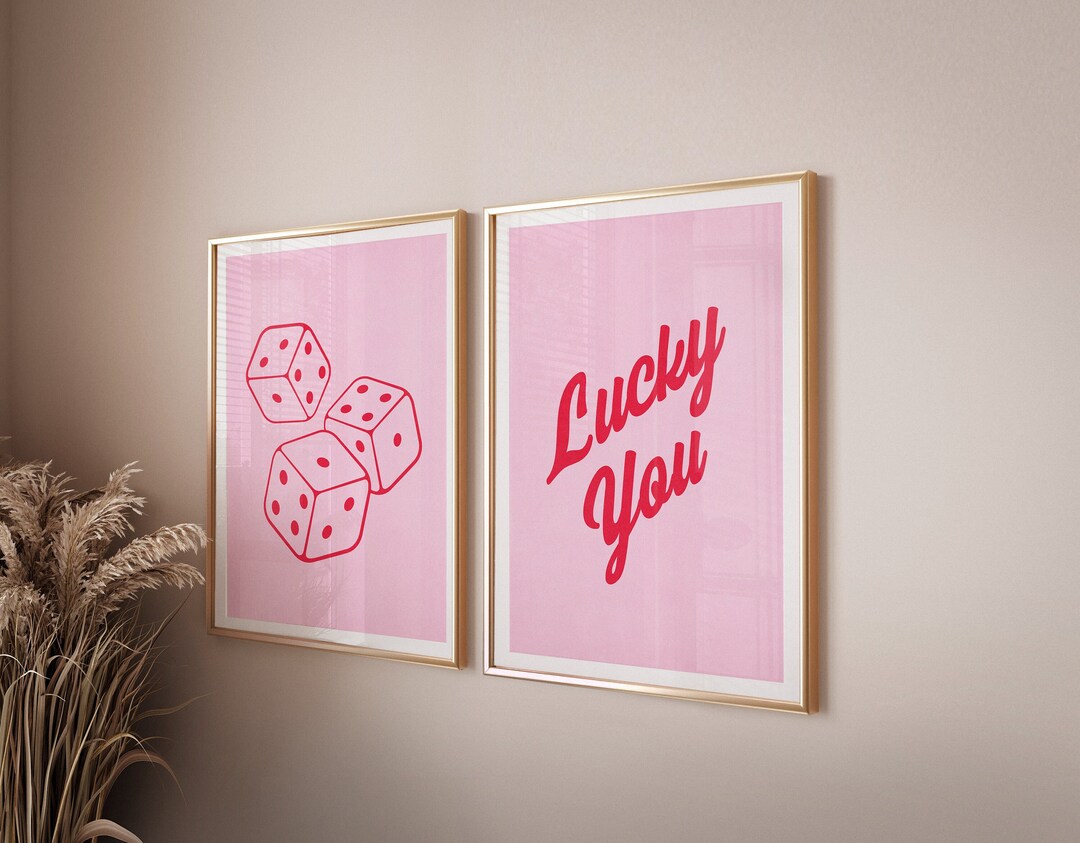 Lucky You Wall Art, Trendy Motivational Poster Art, Inspirational ...