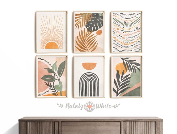 Boho Gallery Wall Set of 6 Prints Wall Art Printable Wall Art - Etsy