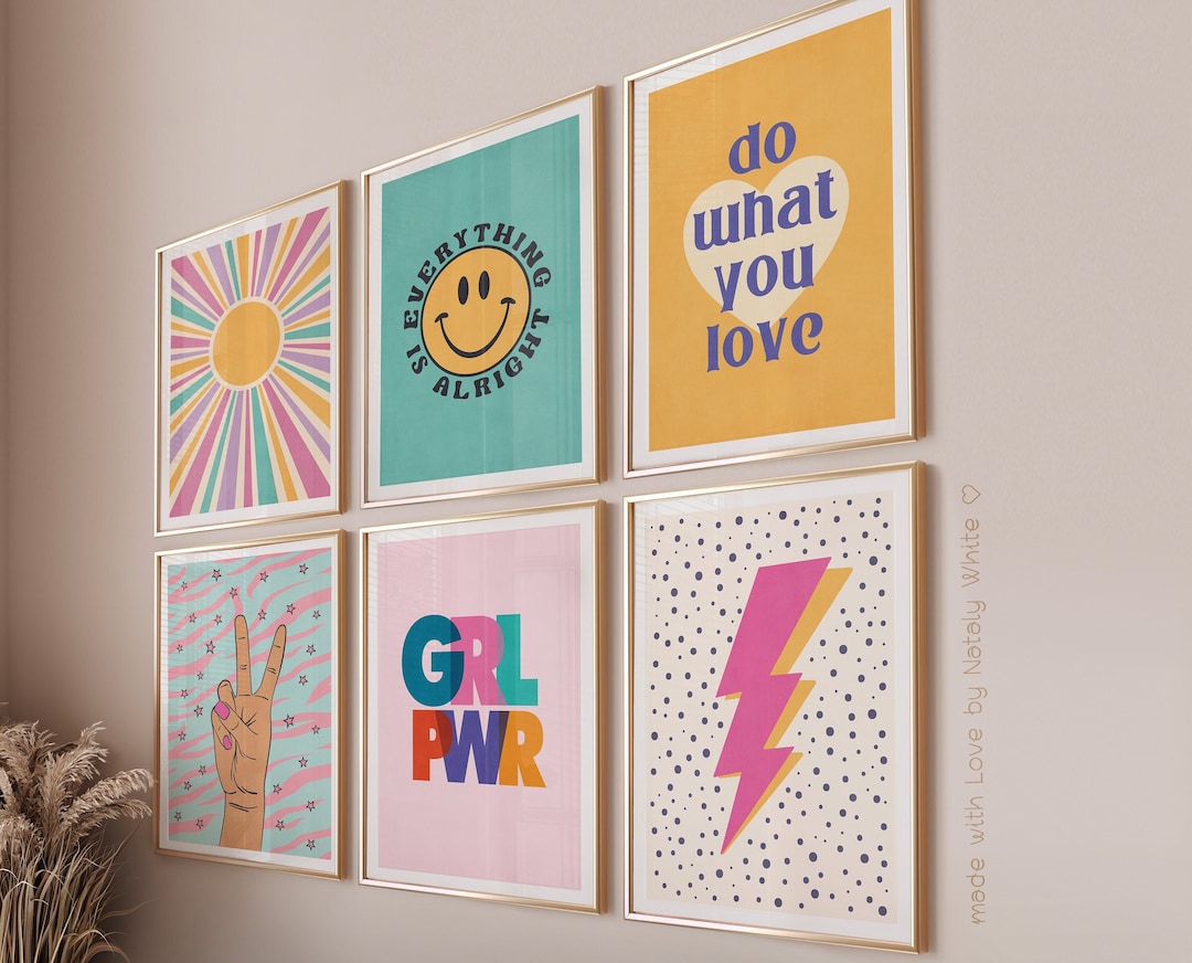 Summer Decor Cute Posters Set, Teen Girl Room Decor, Trendy Quote ...