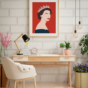 Queen Poster Print Wall Art, Printable Poster Young Queen Elizabeth Ii ...