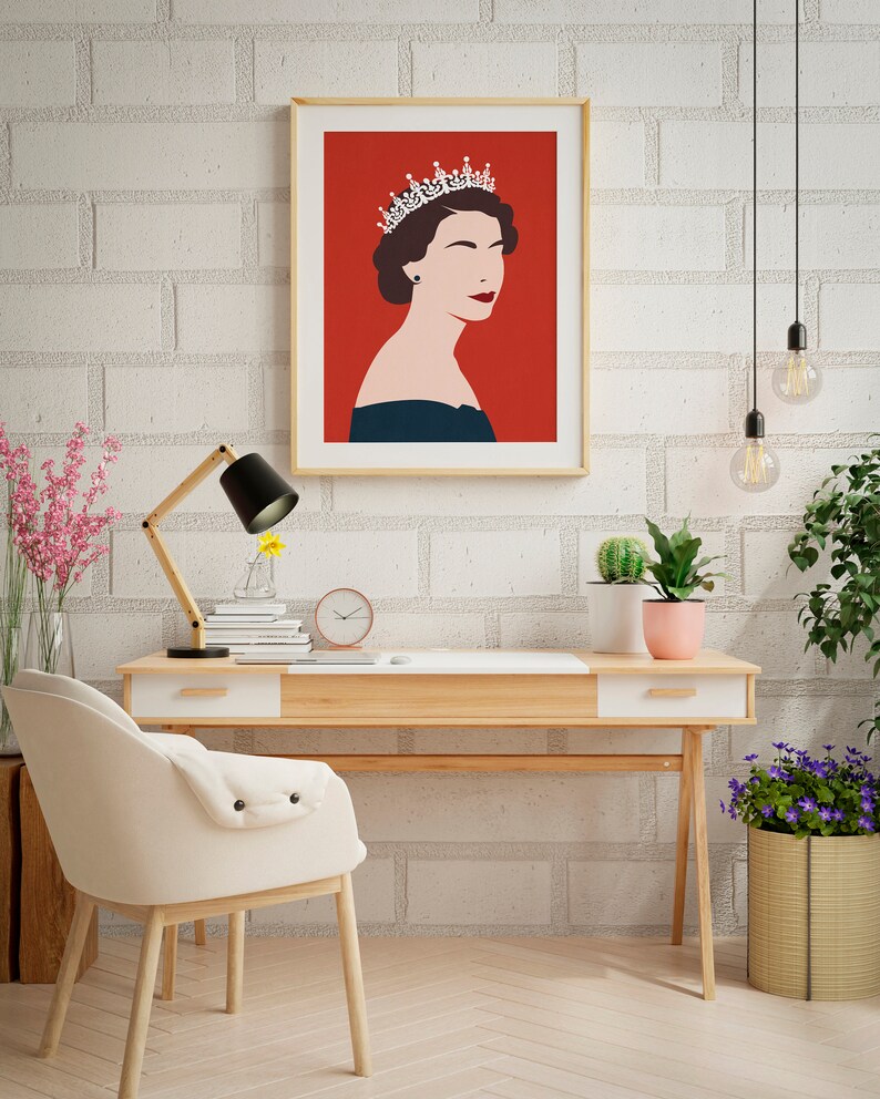 Queen Poster Print Wall Art, Printable Poster Young Queen Elizabeth Ii ...