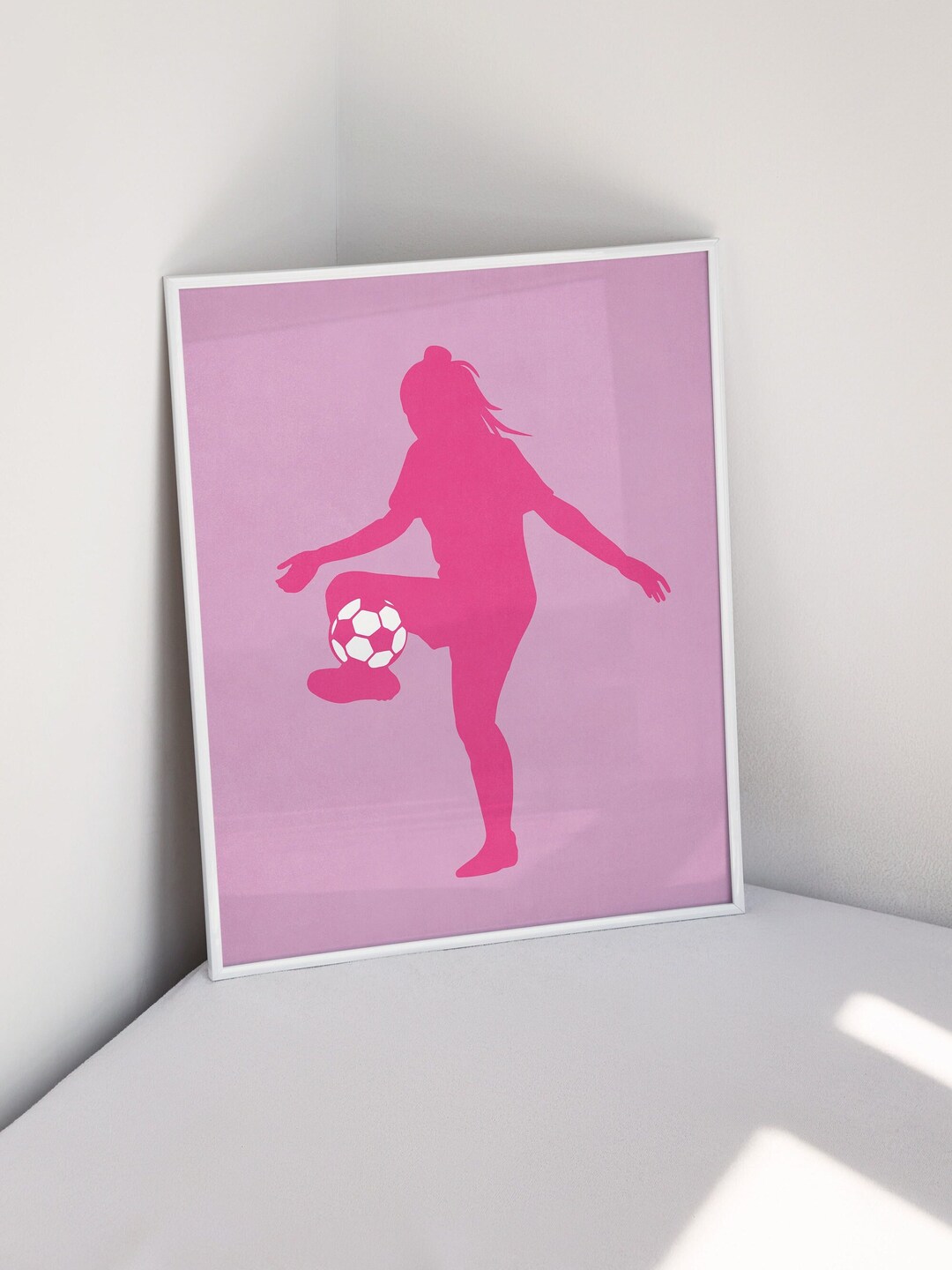 Art for Girls Room Decor, Girls Soccer Poster, Soccer Wall Art in Pink ...