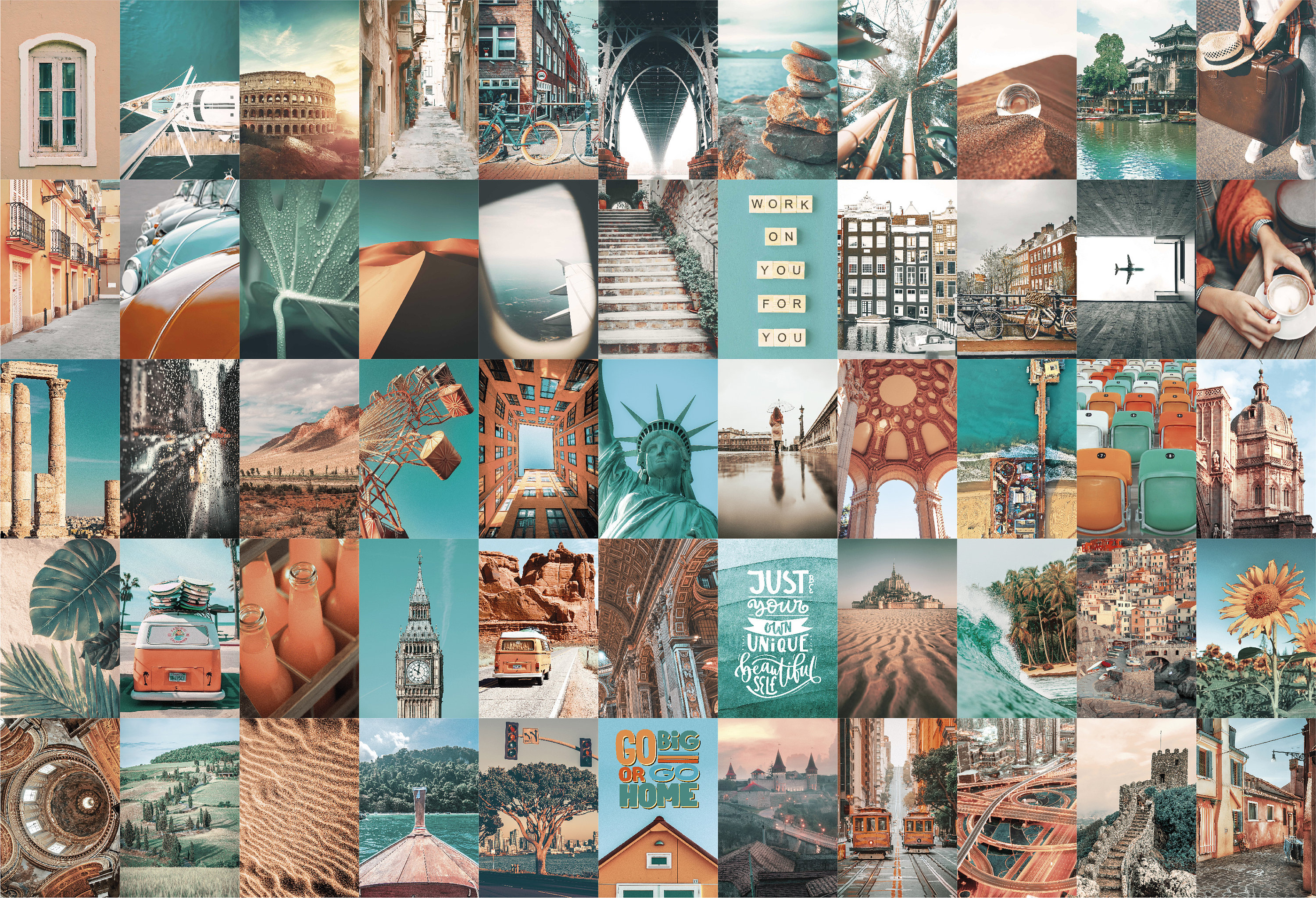 Wall Collage Kit Aesthetic, Vision Board Kit, Digital Wall Collage ...