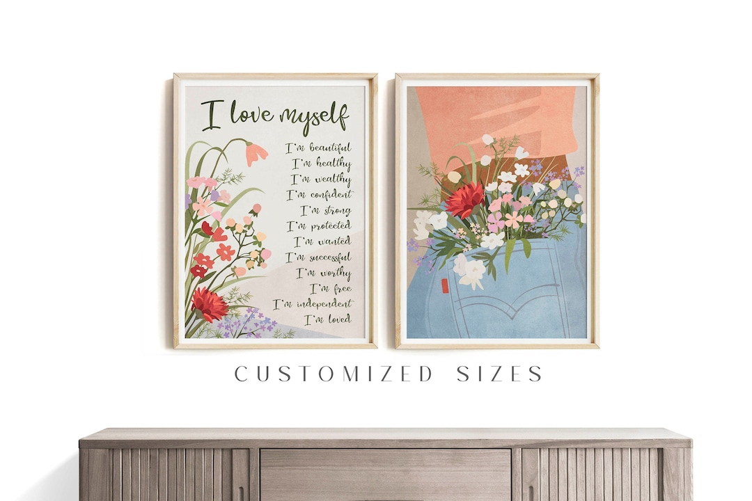 Positive Affirmation Wall Art Printable Set of 2 Prints Self - Etsy