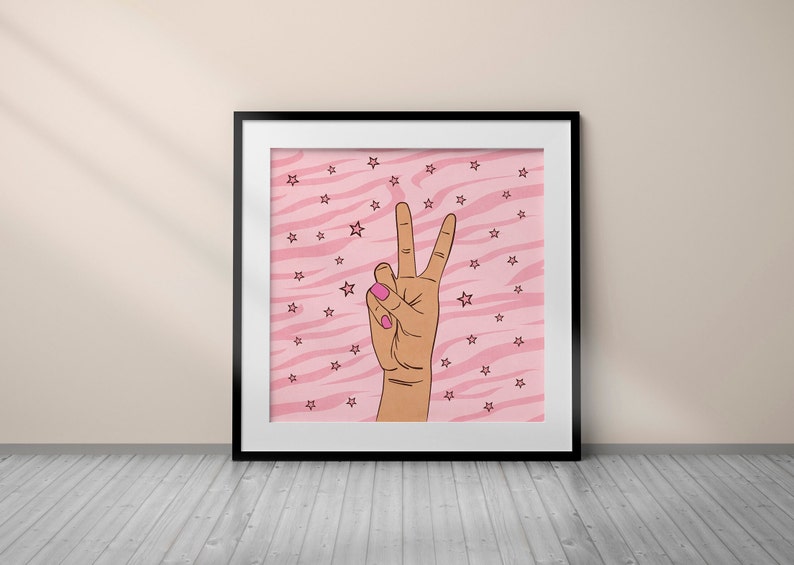 Pink Art Print Digital Poster Download Positive Wall Art - Etsy