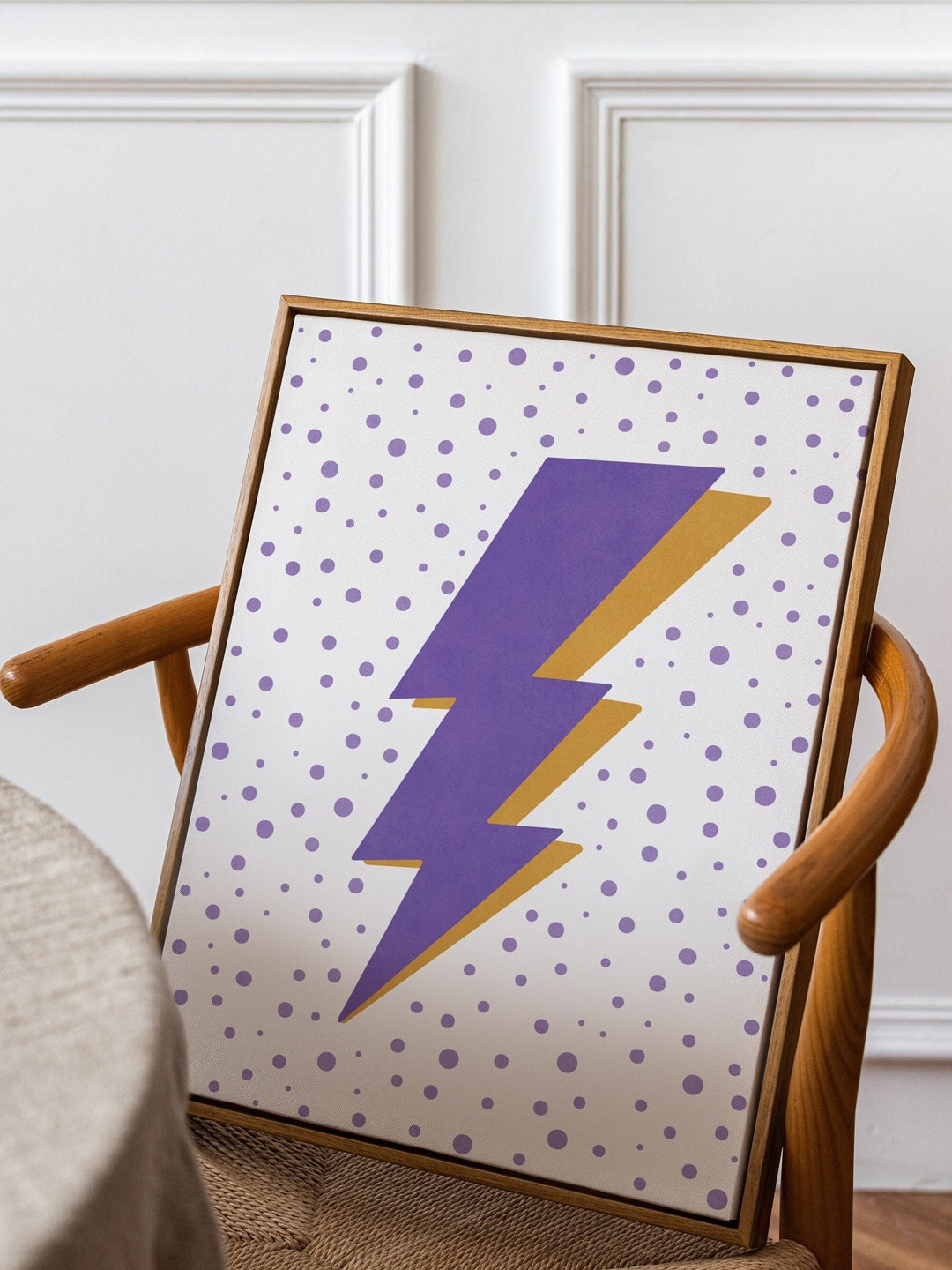 Purple Abstract Art Lightning Bolt Print, Girls Room Decor Y2k Poster ...
