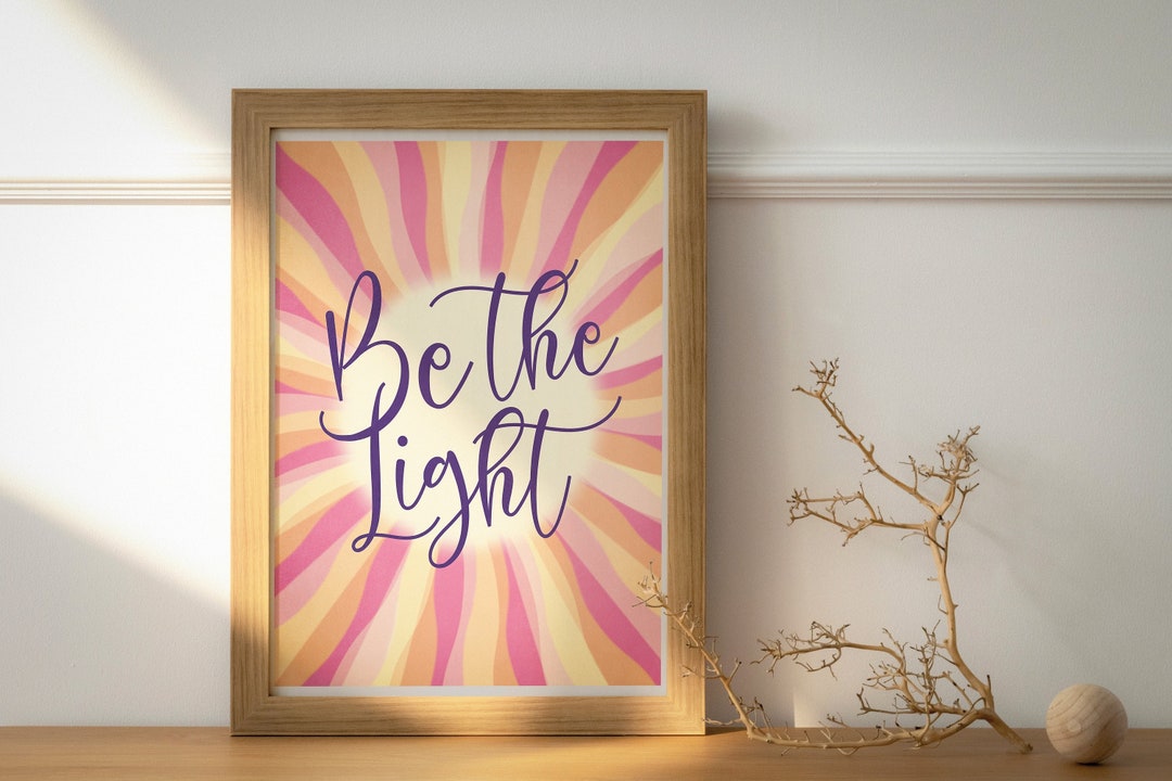 Inspirational Poster Be the Light, Scripture Wall Art Minimalist Poster ...