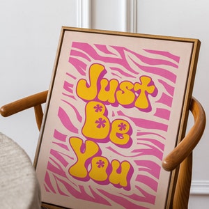 Motivational Poster Colorful Wall Art Girl Nursery Decor, Hot Pink ...