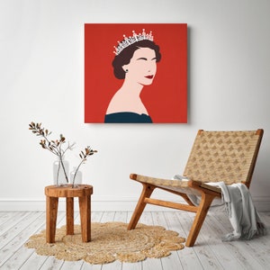 Queen Poster Print Wall Art, Printable Poster Young Queen Elizabeth Ii ...