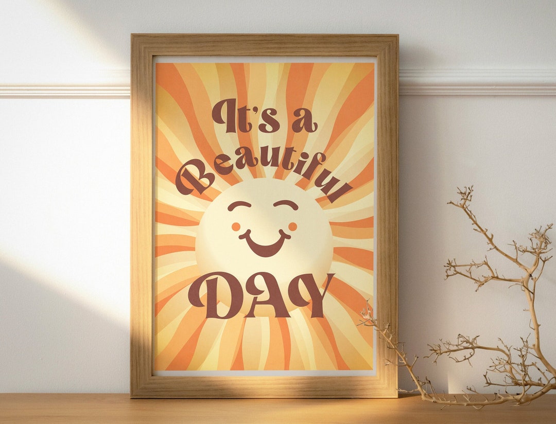 Smiley Sun Inspirational Poster Digital Download, Affirmation Quote ...