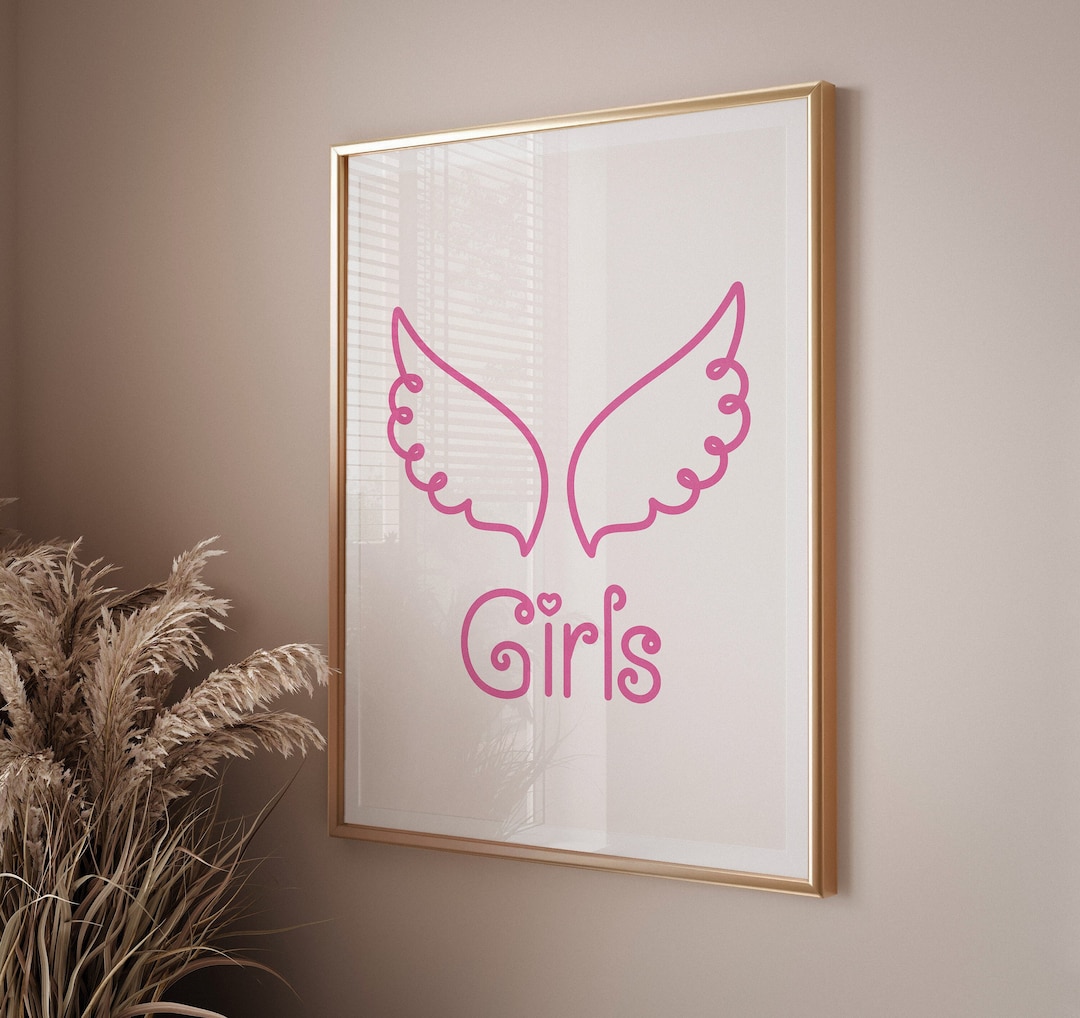 Preppy Wall Art Teenage Girl Posters for Room, Pink and White Wall Art ...