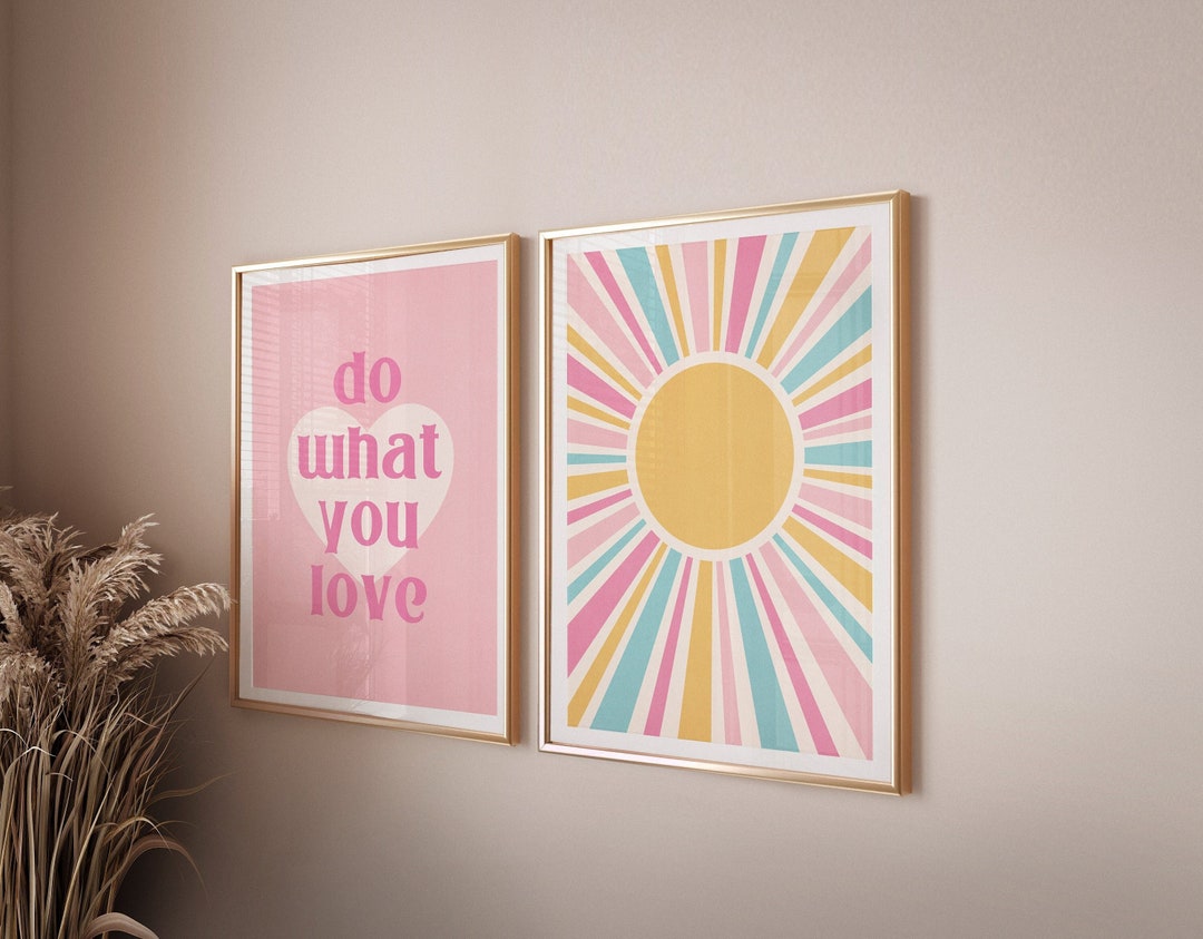 Positive Affirmation Printable Poster Set of 2 Prints, Pink Wall Art ...