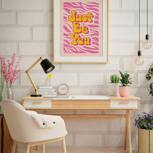 Motivational Poster Colorful Wall Art Girl Nursery Decor, Hot Pink ...