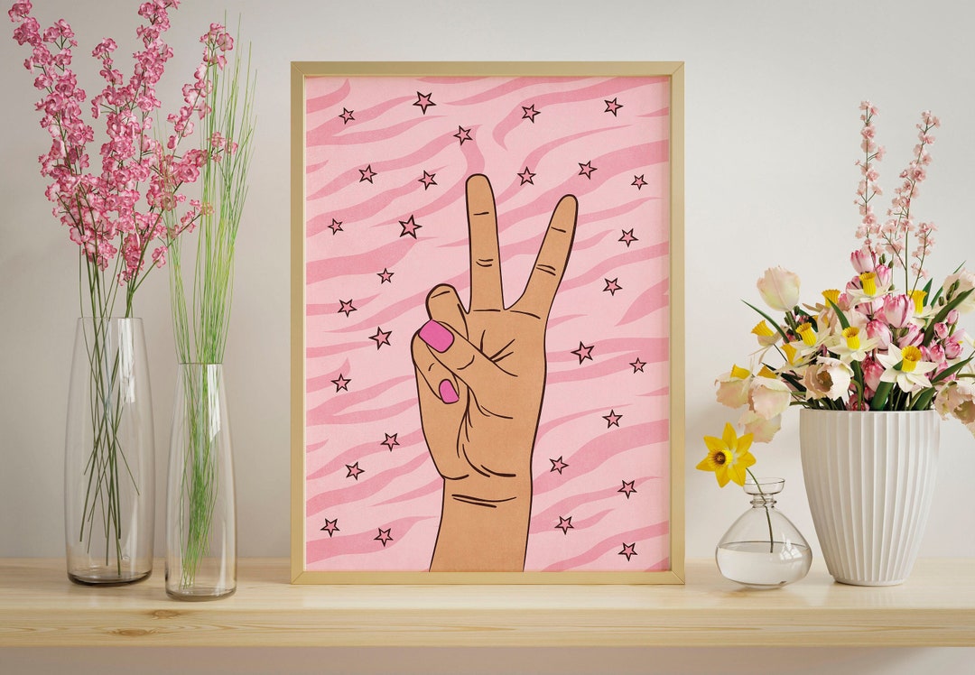 Pink Art Print Digital Poster Download Positive Wall Art, Positive ...