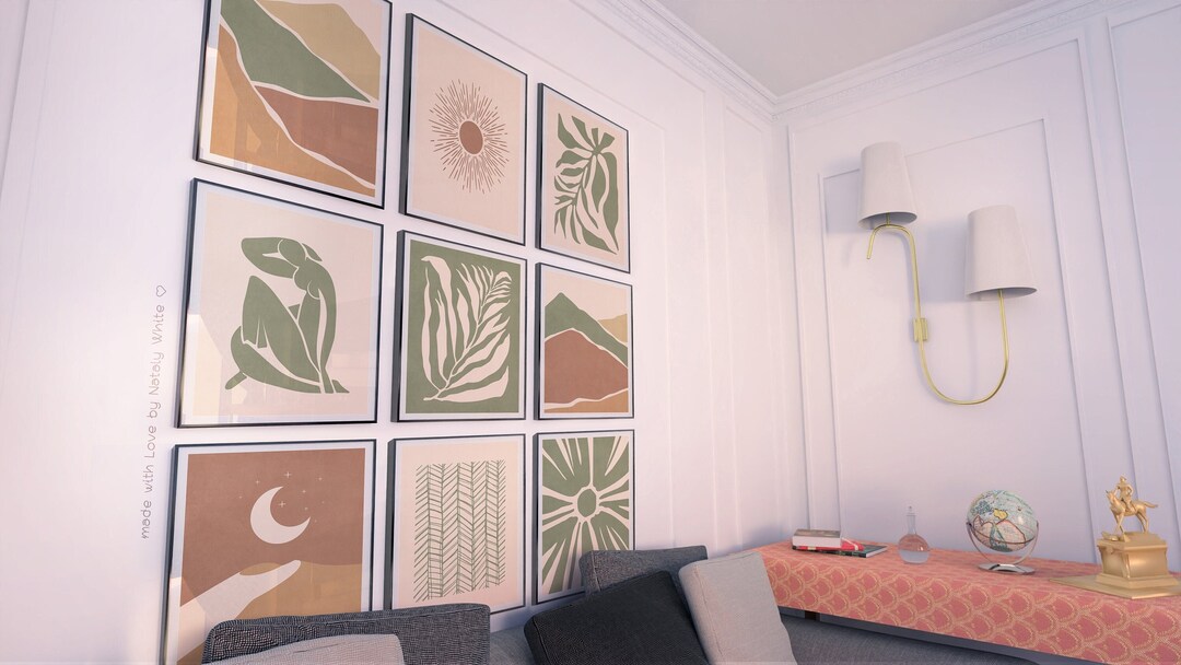 Neutral Boho Gallery Wall Prints, Home Decor Wall Art Gallery Print Set ...