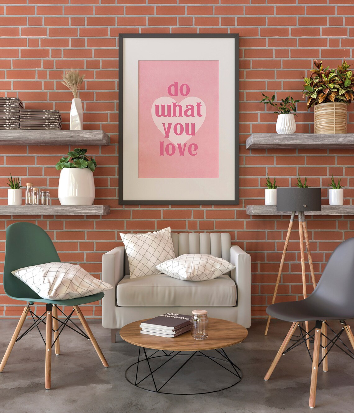 Do What You Love Art Prints Poster Pink Wall Decor, Motivational Print ...