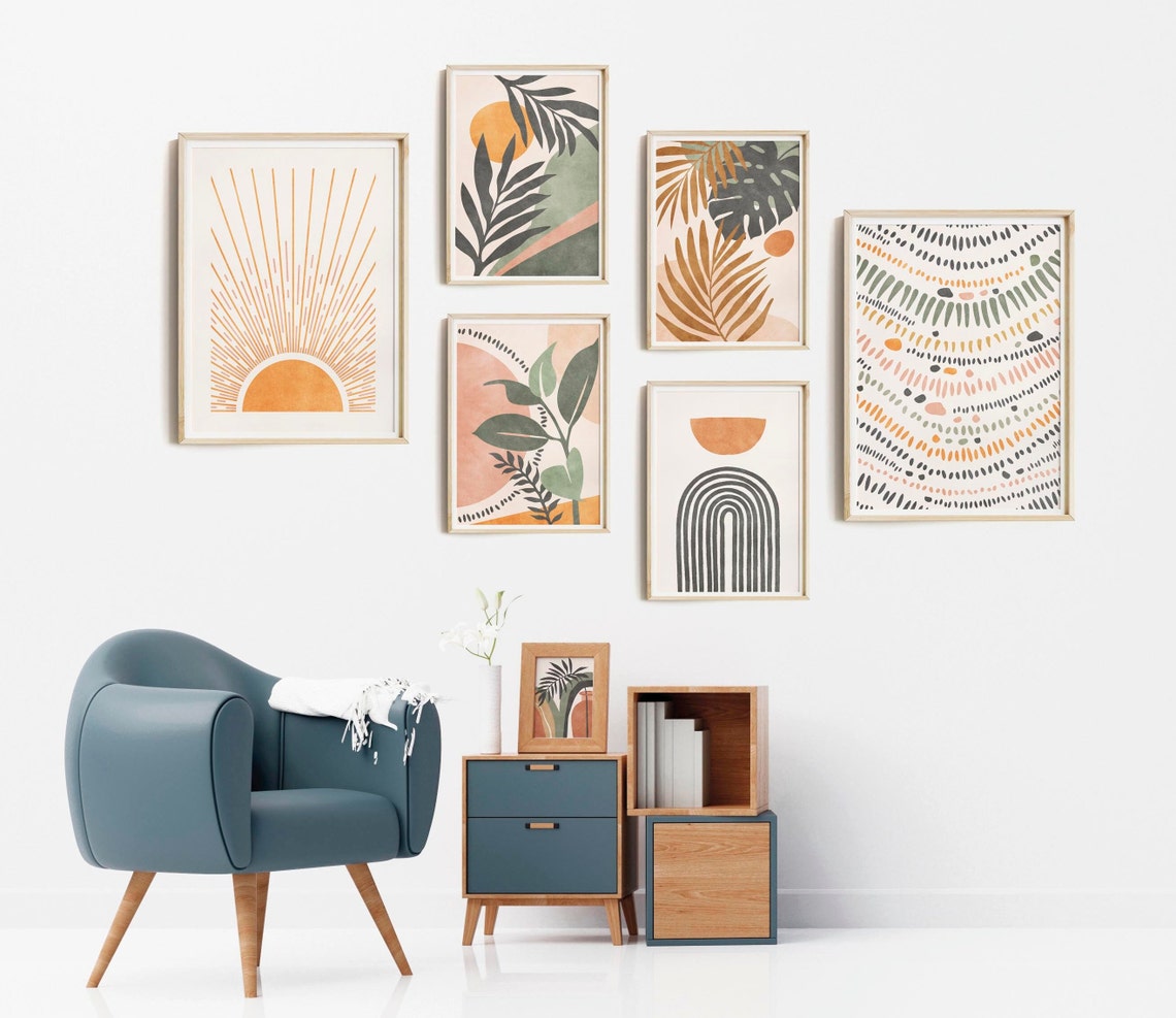 Boho Gallery Wall Set of 6 Prints Wall Art Printable Wall Art - Etsy