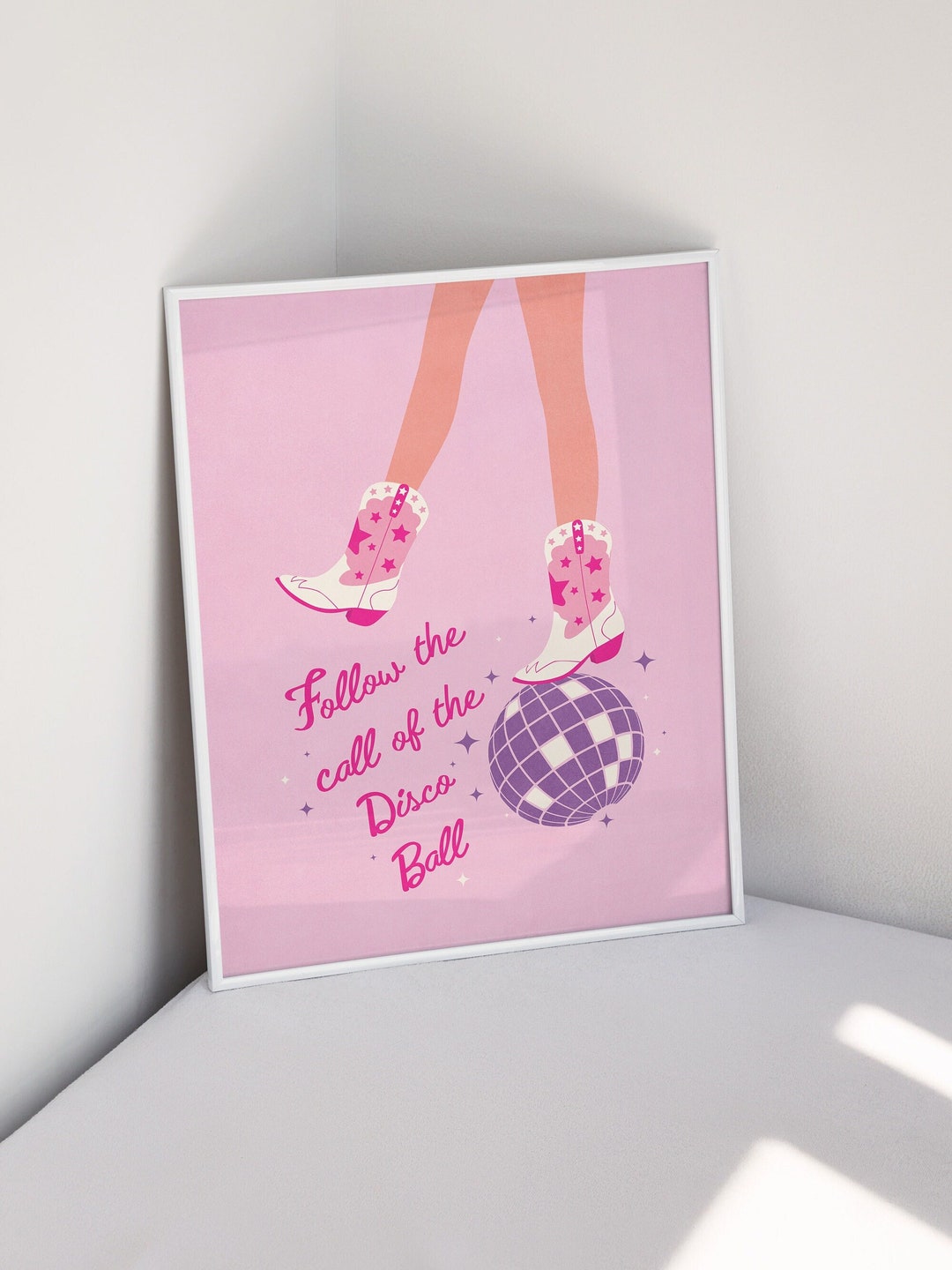 Disco Bachelorette Cowgirl Poster Pink, Aesthetic Poster Preppy Decor ...
