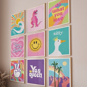Maximalist Decor Preppy Wall Art Set, Maximalist Wall Art Preppy Room ...