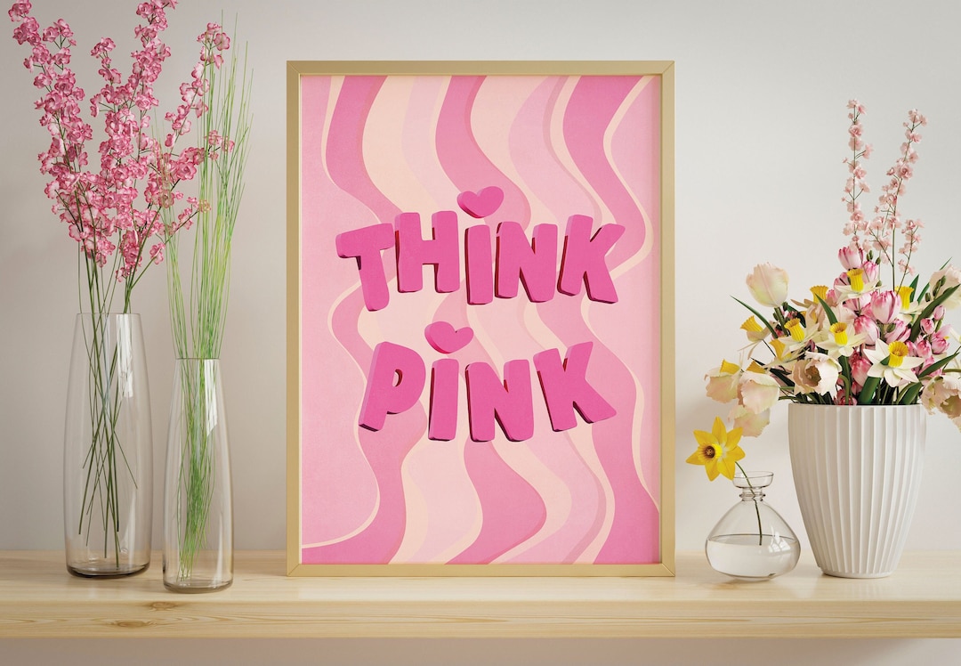 Impresión de póster de arte de pared rosa, póster estético de ...