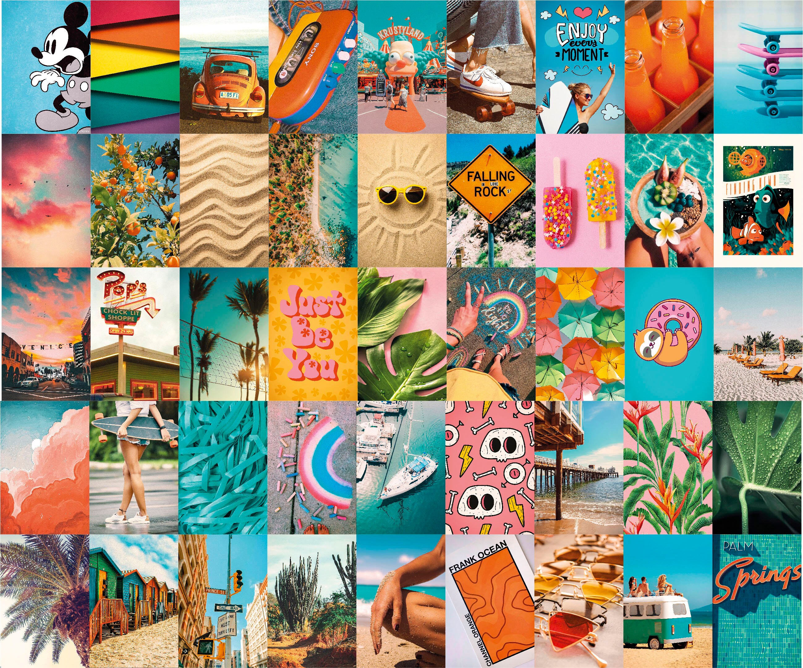 Summer Vibe Wall Collage Kit Digital Vision Board Kit - Etsy