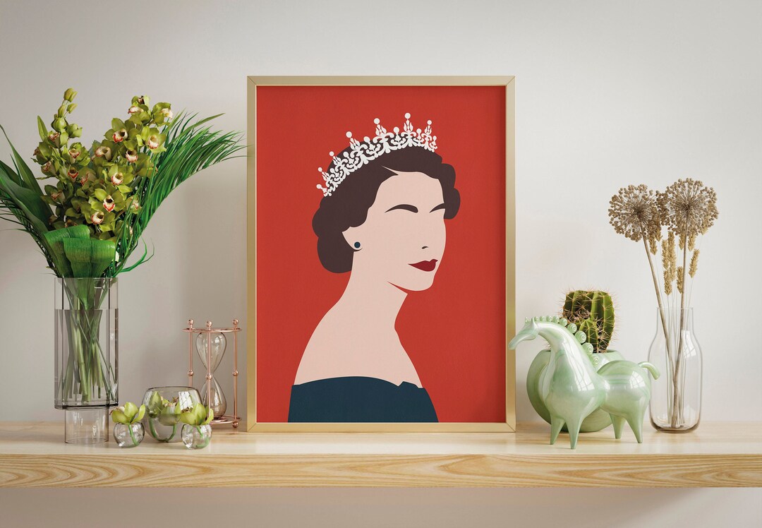 Queen Poster Print Wall Art, Printable Poster Young Queen Elizabeth Ii ...