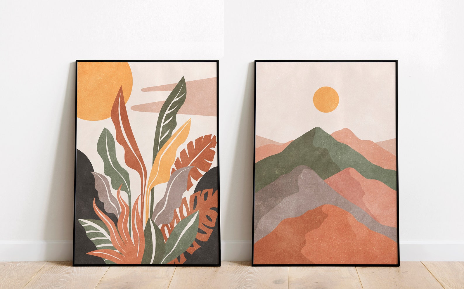 Living Room Art Prints Gallery Wall Set Boho Digital Art Boho - Etsy